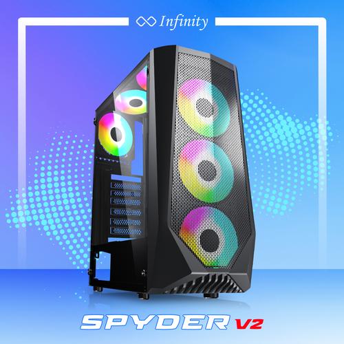 Jual Casing INFINITY SPYDER V2 - mATX, ATX Include 3 FAN Case Gaming ...