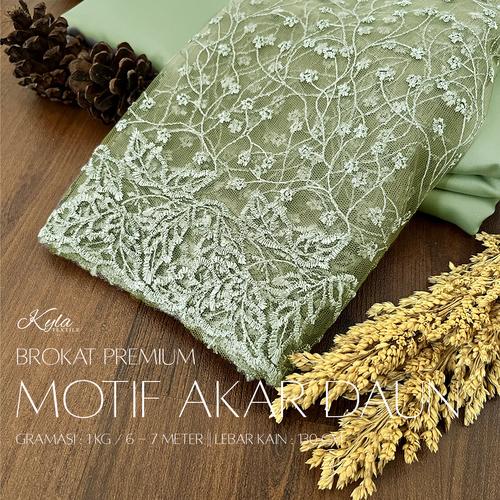 Jual 1/2 METER BROKAT TILE PRANCIS MOTIF AKAR DAUN/BAHAN KEBAYA ...