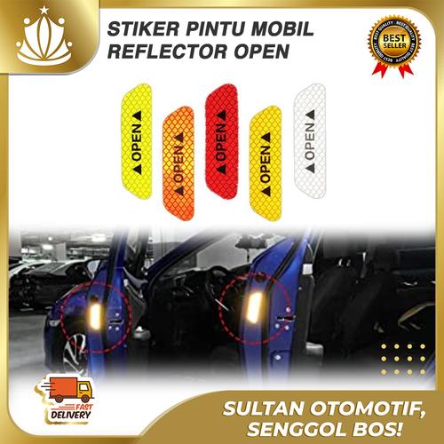 Jual Stiker Pintu Mobil OPEN Sticker Pintu Terbuka Door Warning ...