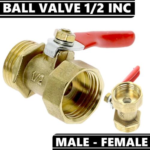 Jual ball valve stop kran 1/2 inch drat luar x drat dalam bahan kuningan - Kota Depok ...