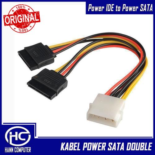 Jual KABEL POWER SATA DOUBLE / KABEL POWER IDE TO POWER SATA CABANG 2 ...