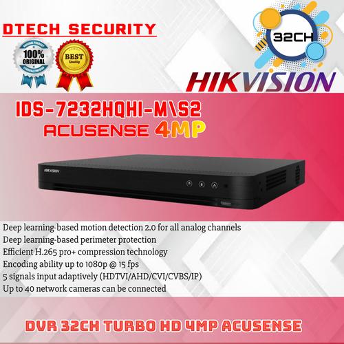 Jual DVR 32CH-HIKVISION IDS-7232-HQHI-M2/S-DVR TURBO HD 4.0MP ACUSENSE ...