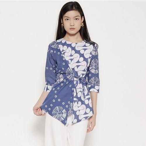 Jual baju batik wanita kantor blouse batik coklat batik wanita terbaru ...