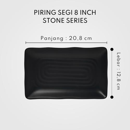 Promo PRUMU Melamine Stone Piring Sushi 8 inch Persegi Golden Dragon ...