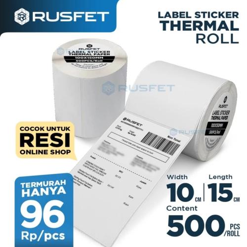 Jual KERTAS STIKER THERMAL A6 LABEL STICKER PRINT RESI OLSHOP 100X150 500 - STIKER, 100X150MM ...