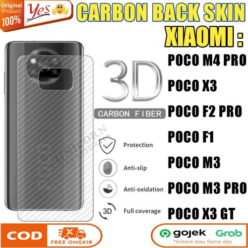 Promo Garskin Xiaomi POCO M3 M4 F2 Pro X3 F1 F3 X3 GT Carbon Anti Gores ...