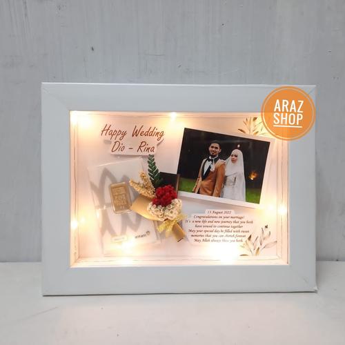 Promo buket bunga dalam pigura frame BM 3D 6R hadiah wisuda ulang tahun ...