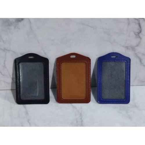 Jual Name Tag / Tempat Id Card Holder 1 Sisi Kulit Sintetis / Lanyard ...
