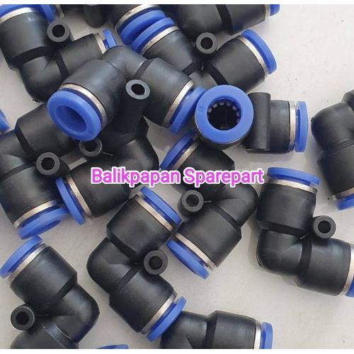 Jual Fitting PU pneumatic Slip Lock push in elbow 4 6 8 10 12 14 16 mm ...