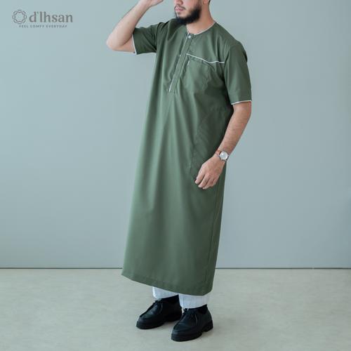 Promo Gamis Pria Lengan Pendek D'IHSAN Baju Muslim Ikhwan Model Klasik ...