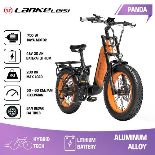 Jual Sepeda Listrik Lankeleisi PANDA Smart Moped Ban Besar 48V 14AH ...