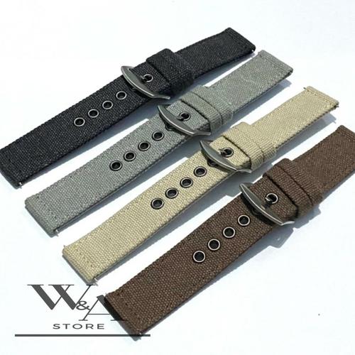 Jual Tali Jam Tangan Canvas Military Strap Denim Nylon Jeans 20 22 24 ...