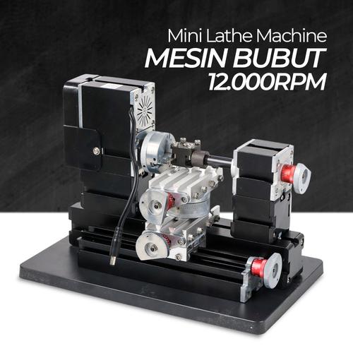 Jual Mini Mesin Bubut Logam Lathe Machine 12.000RPM 144W 5A TZ20002MR ...