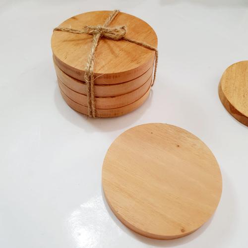 Jual Coaster Tatakan Gelas kayu bulat /Properti Foto logo gravir laser ...