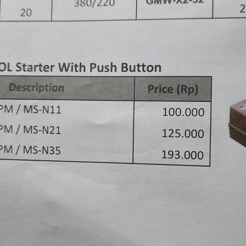 Jual Box Dol starter with push button MSN 20 atau MSN 21 - Jakarta ...