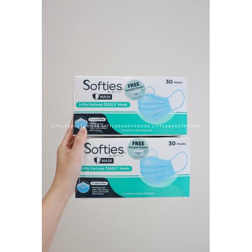 Jual SOFTIES DAILY/SURGICAL MASK isi 30s - MASKER SOFTIES MEDIS 3PLY ...