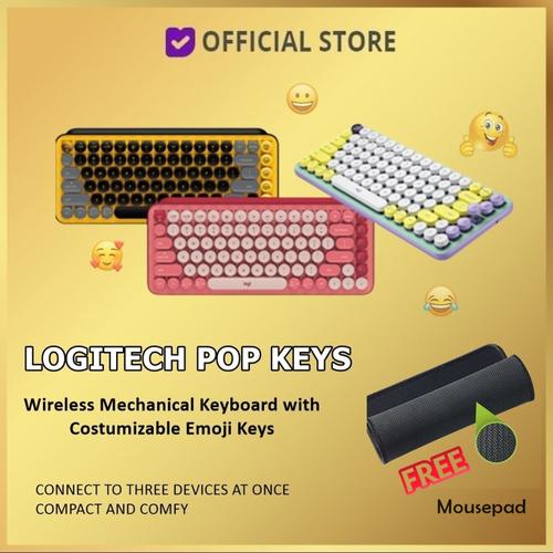 Promo Logitech POP Keys Wireless Mechanical Emoji Keyboard ...