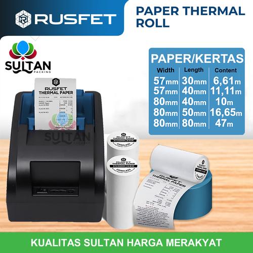 Jual Paper Termal Kertas Thermal Printer Struk Kasir POS Barcode RUSFET ...