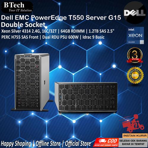 Jual Dell Server PowerEdge T550 Xeon Silver 4314 64GB 1.2TB SAS 3YR ...