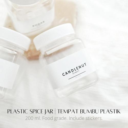 Jual (1) TEMPAT BUMBU DAPUR Plastik KOTAK STICKER ESTETIK PLASTIC SPICE ...