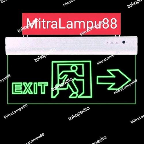 Jual Lampu Emergency EXIT Lari Gantung Akrilic Bening/Exit Lamp Darurat ...