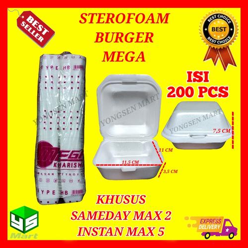 Jual Sterofoam makanan foam burger foodgrade murah merk Mega - Foam ...