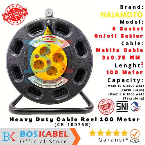Jual Kabel Roll Makita 100 Meter 4 Port Saklar / Kabel Gulung / JMS ...