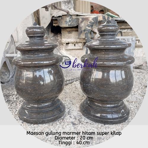 Jual Maesan/nisan patok makam bulat solid batu asli alam marmer hitam - Kab. Tulungagung ...
