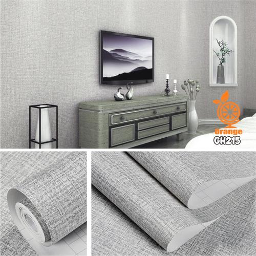 Promo Wallpaper sticker dinding polos bercorak warna abu abu elegan ...