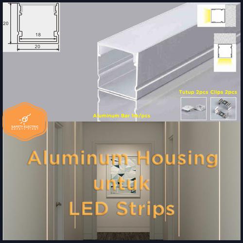 Jual Kap LED Casing LED Housing Bar LED Strips Rigid Bar AluminIum 1m ...