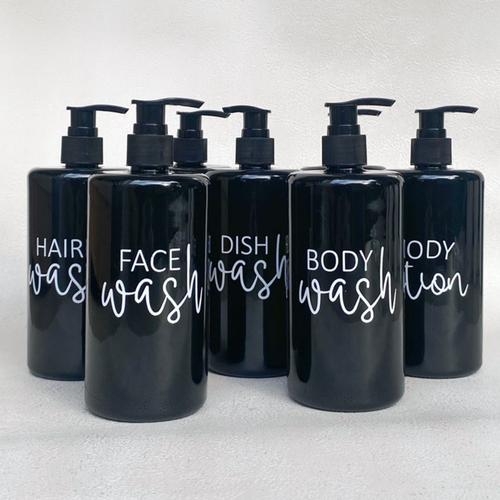 Jual Botol Hitam Glossy Refill Isi Ulang Aesthetic Dekorasi CSRV 500ml ...