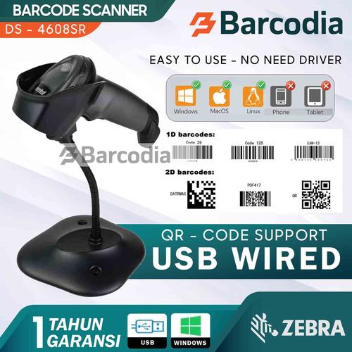 Promo ZEBRA Barcode Scanner DS4608 Hand Handled DS-4608SR IMAGER 1D 2D ...
