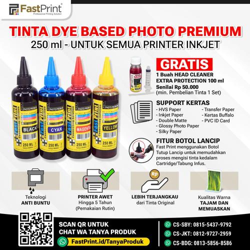 Jual Tinta Dye Based Photo Premium 250ML - Kota Bandung - Fast Print ...