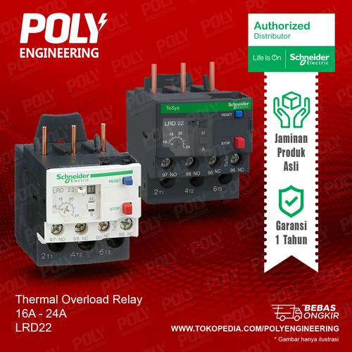 Jual OVERLOAD 16 … 24A UNTUK CONTACTOR LC1D25...D38 SCHNEIDER LRD22 ...