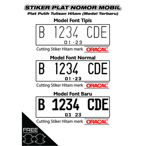 Jual Stiker Plat Nomor Putih Untuk Mobil - Font Baru - Jakarta Timur ...