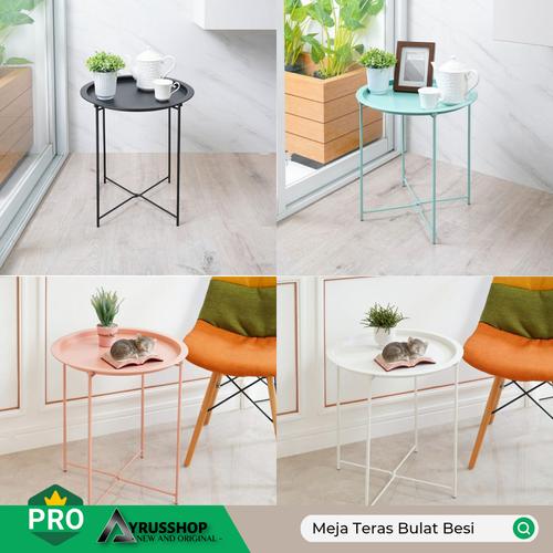Jual Meja Kopi Teras Besi Bulat Minimalis Coffee Table/Soleil/Helios ...