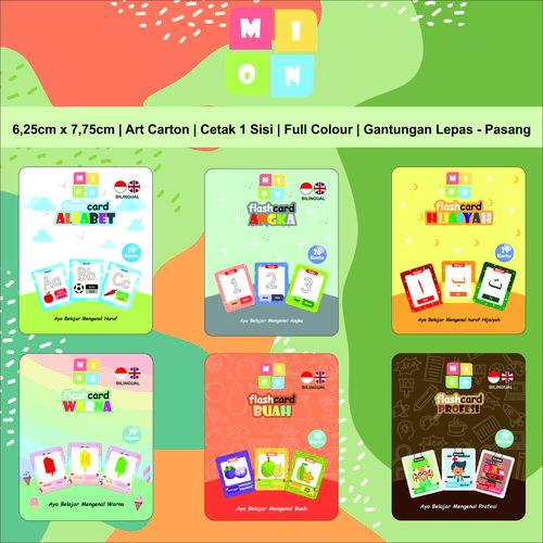 Jual Kartu Edukatif Flash Card Anak Pengenalan Dasar dilengkapi ...