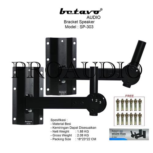Jual Bracket Speaker Gantung Dinding Betavo SP303 SP 303 ( 1 Set / 2 ...