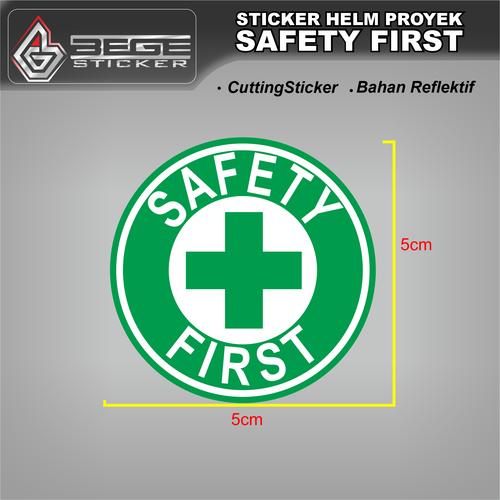 Jual Sticker Safety first Helm Proyek size 5cm Bahan reflektif ...