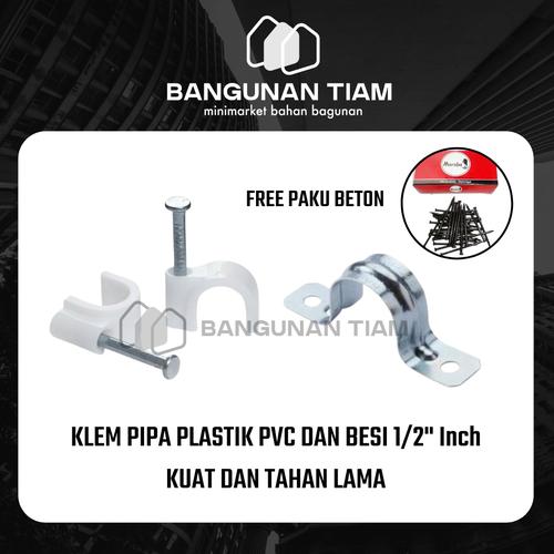Jual KLEM PIPA PLASTIK PVC & BESI OMEGA 1/2" Inch TEMBOK DAN KAYU FREE ...