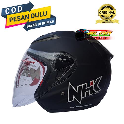 Jual HELM NHK HALF FACE NHK R6 NHK R-6 SOLID HITAM DOP / BLACK DOFF - M ...