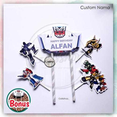 Jual Custom Topper cake Nama Foto Transformer Hiasan Kue Ulang Tahun 1 ...