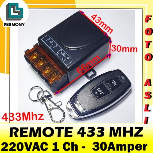 Jual Remote 433Mhz 433 Mhz 1 channel transmitter receiver 1channel 30A ...