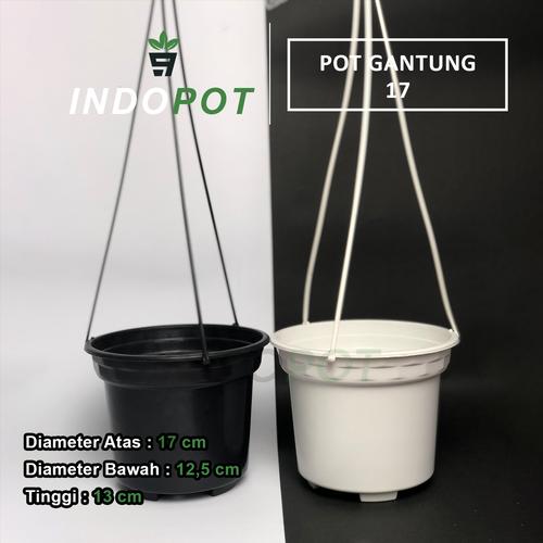 Jual Pot Gantung Tanaman Hias Bunga Ukuran 17 Hitam Putih Free ...
