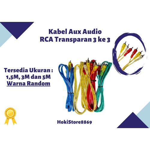 Jual Kabel Aux Audio/RCA Transparan/ kabel audio rca 3 To 3 panjang ...