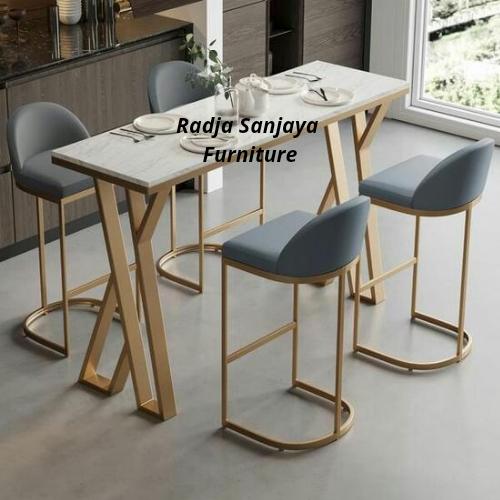 Jual 2 Meja Makan Cafe Rangka Steinless Model Terbaru Table Marmer ...