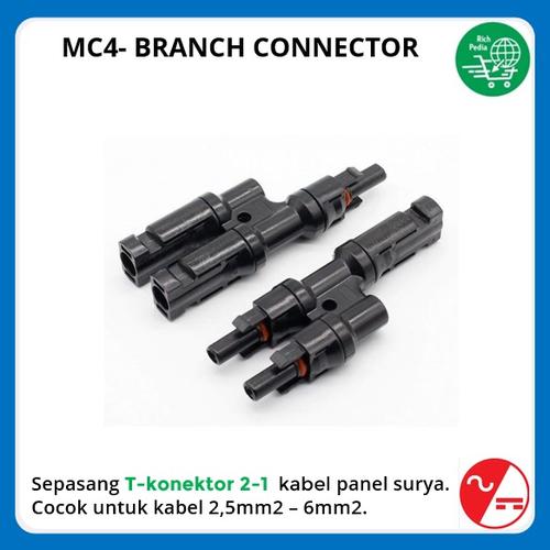 Jual Connector Cable MC4 T 2 in 1 Konektor Kabel Cabang Solar Panel ...