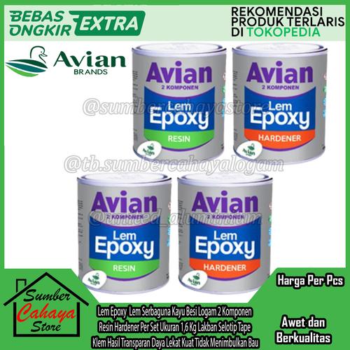 Promo AVIAN Lem Epoxy Lem Serbaguna Kayu Besi Logam 2 Komponen Per Set ...