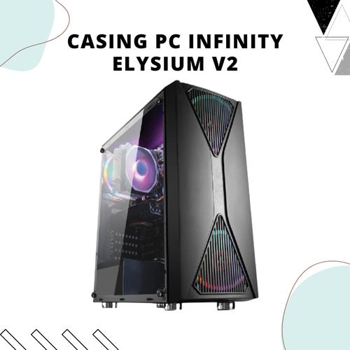 Jual Casing PC Infinity Elysium V2 - ATX mATX - include 3 Fan Blue ...