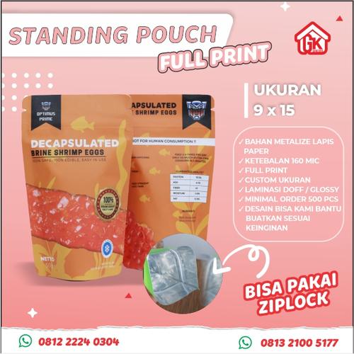 Jual Kemasan Standing Pouch with Ziplock Full Print Custom 9x15 min ...